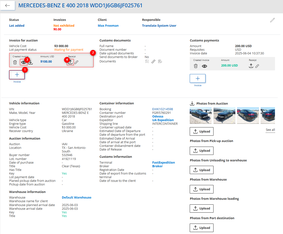 Copart & IAAI auction invoice generator - Help Desk Logiline